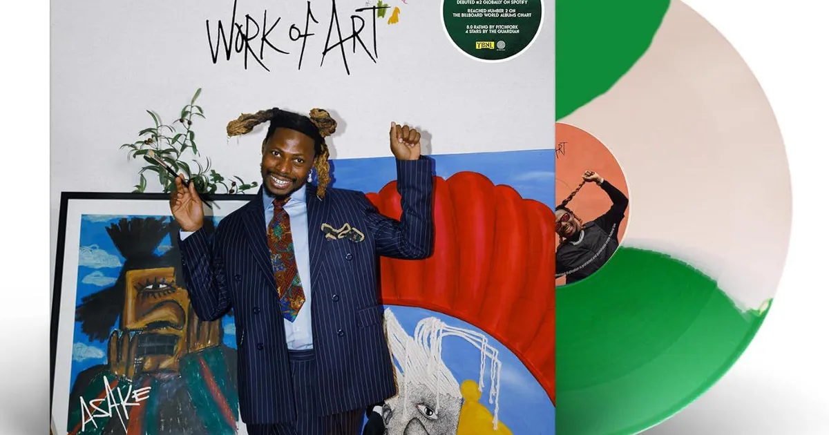 Asake Work Of Art (Green/White/Green Tri-Color Stripe) Vinyl Record