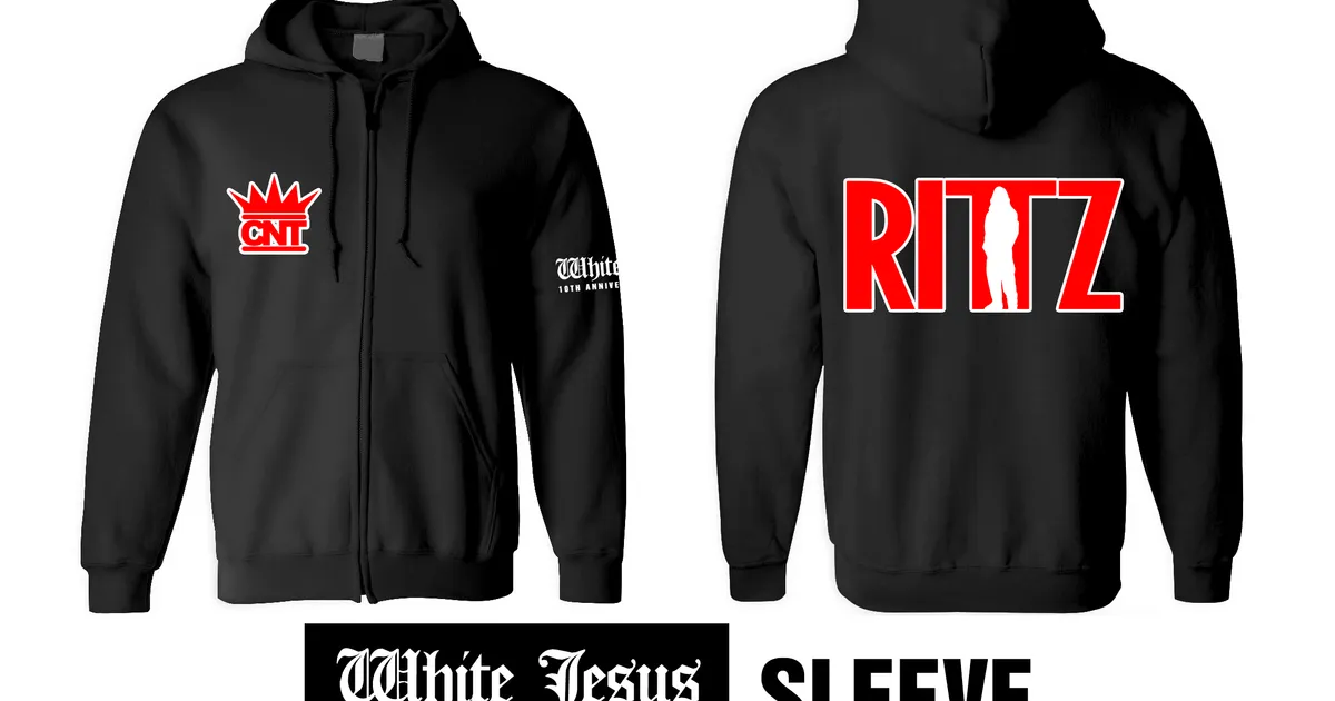 Rittz White Jesus Zip Up Hoodie