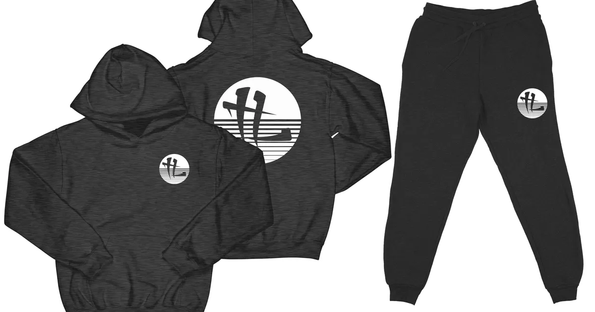 Krayzie Bone TL Striped Logo "Charcoal" Sweatsuit Top and Bottom