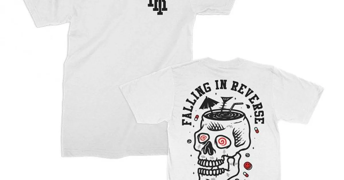 Falling In Reverse Skull Cocktail Tee (White)