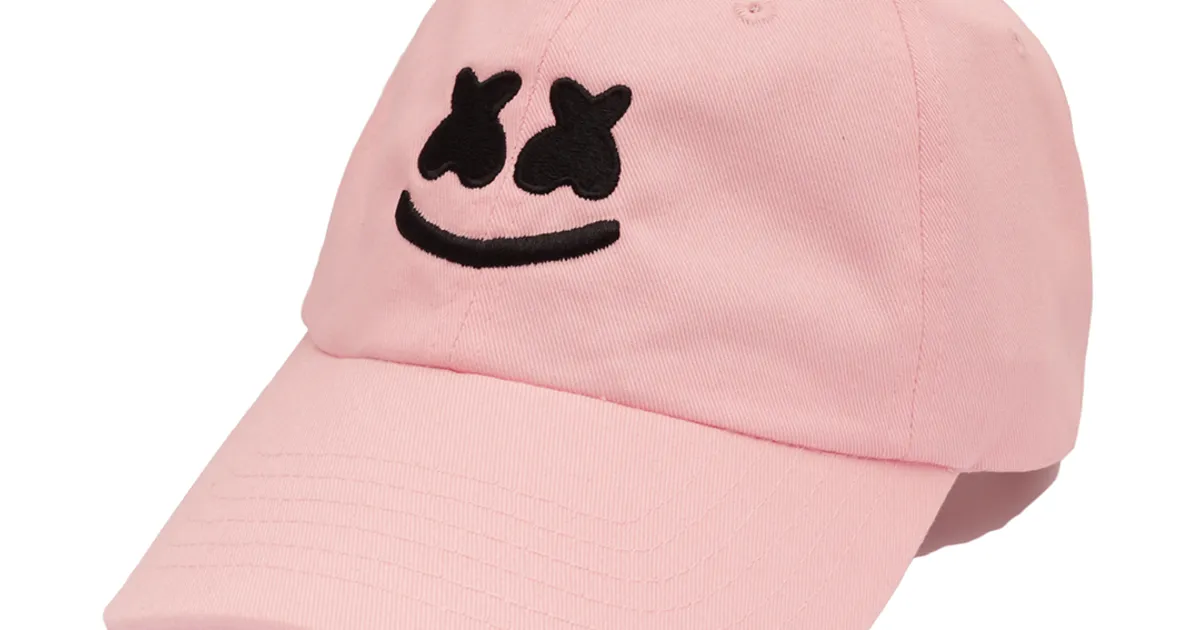 Marshmello Smile Dad Hat — Pink