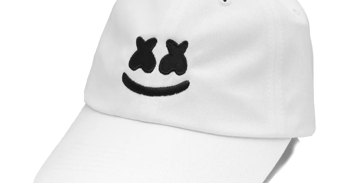 Marshmello Smile Dad Hat — White