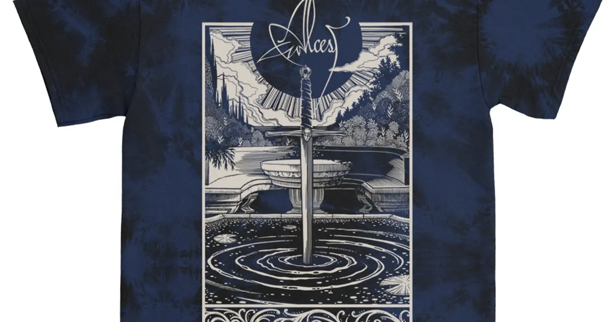 Alcest Spiritual Logo Tie Dye T-Shirt (Navy)