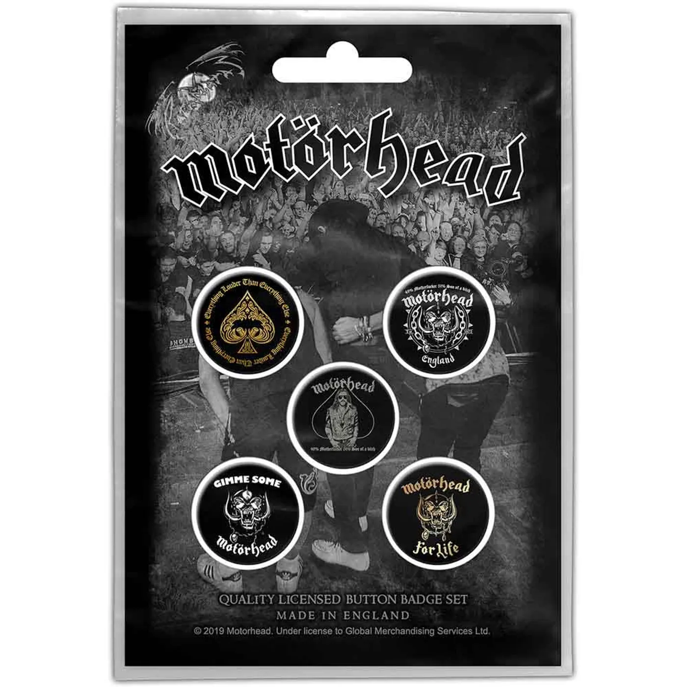 Motörhead Plastic Pin Badge - Clean Your Clock
