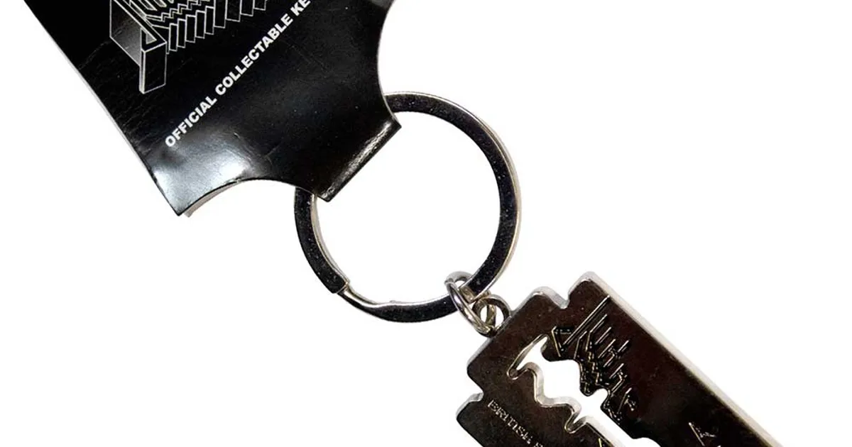 Judas Priest Standard Keychains - British Steel Razor Blade