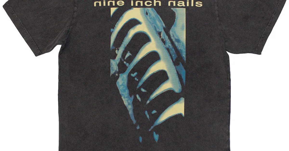 Nine Inch Nails T Shirt - PHM & Text Logo Stone Wash