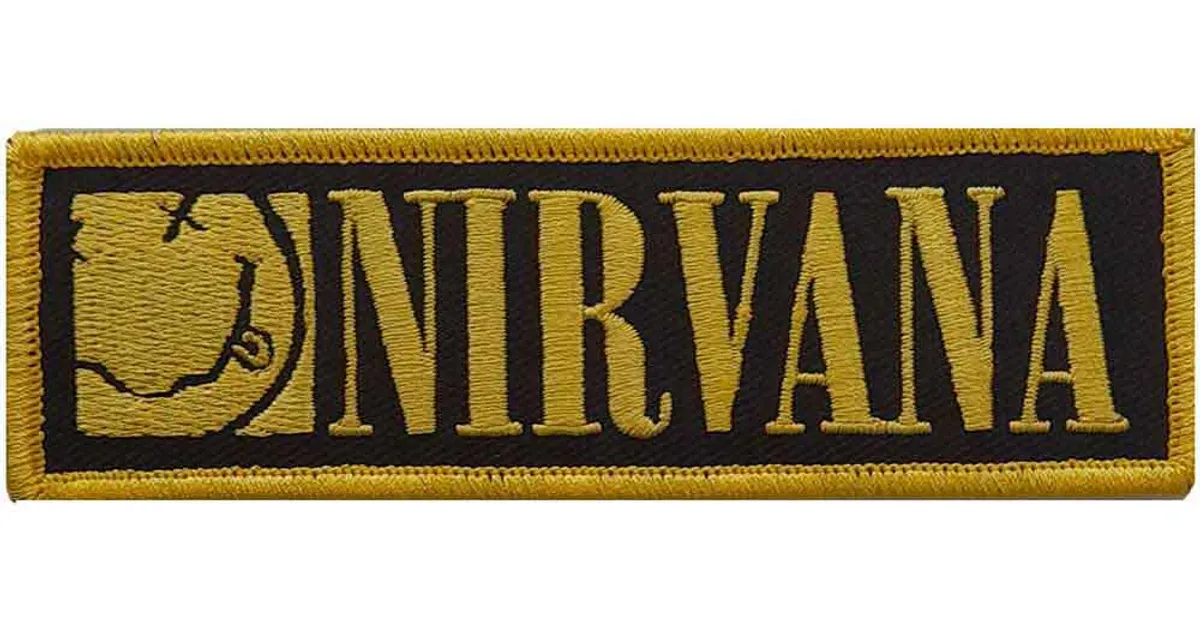Nirvana Patches - Iron On - Logo & Happy Face Bordered Small