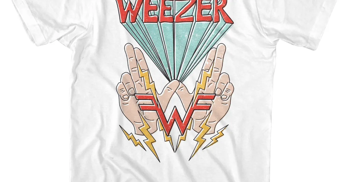 Weezer T-Shirt | W Hands And Lightning Weezer Shirt
