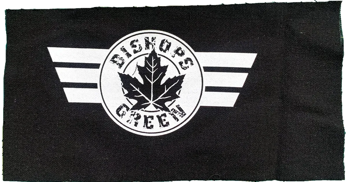 Bishops Green - Maple Leaf - Black - Patch - Cloth - Screenprinted - 4 ...