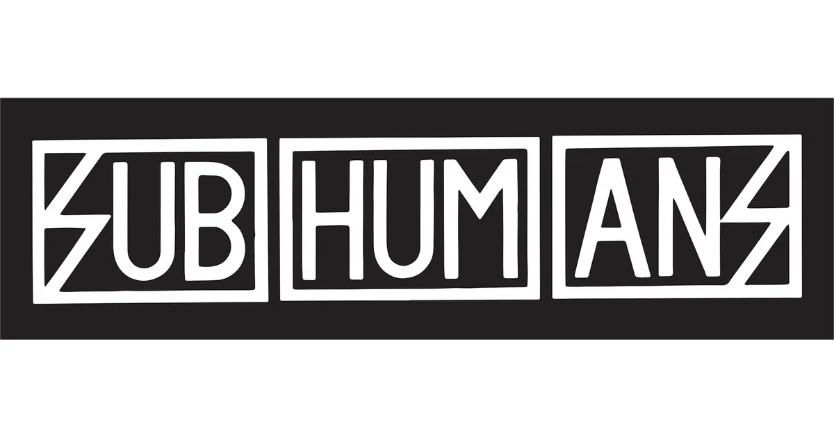 Subhumans - Text Logo - Vinyl Bumper Sticker - 2.5" X 9.75"