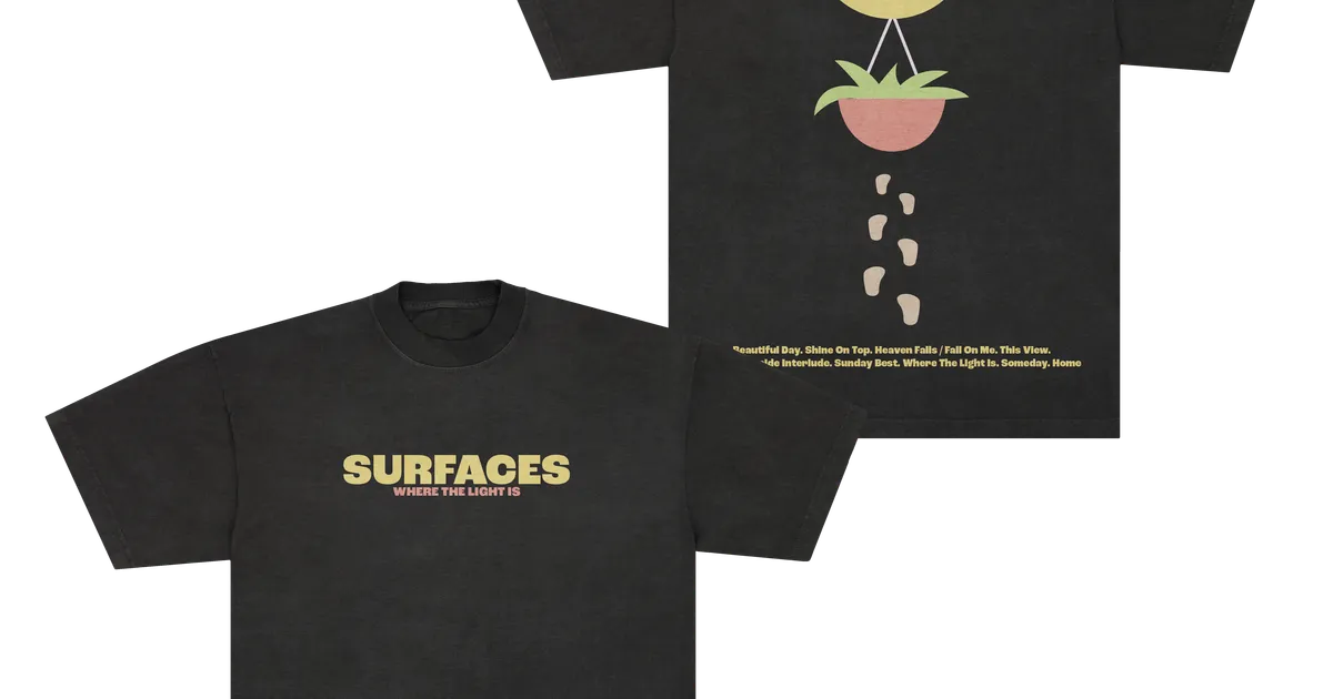 Surfaces Where The Light Is Tracklist Black T-Shirt