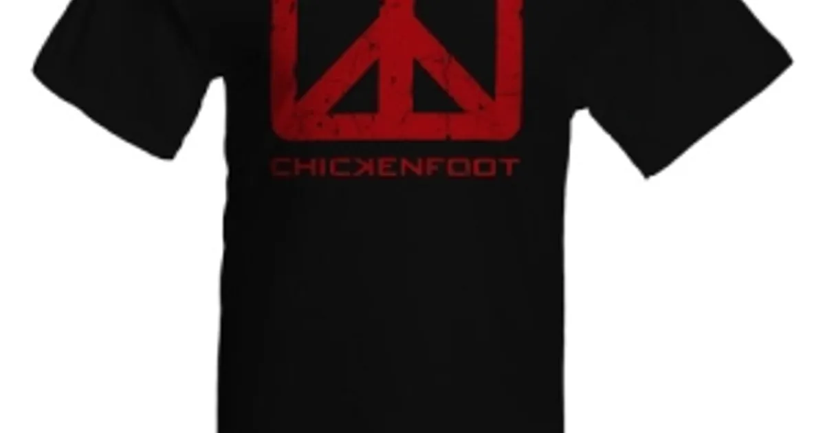 Chickenfoot Black Tee w/Red Logo Art