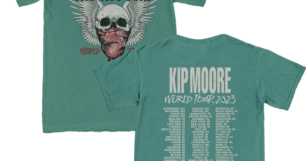Kip Moore World Tour Skull Tee - Green