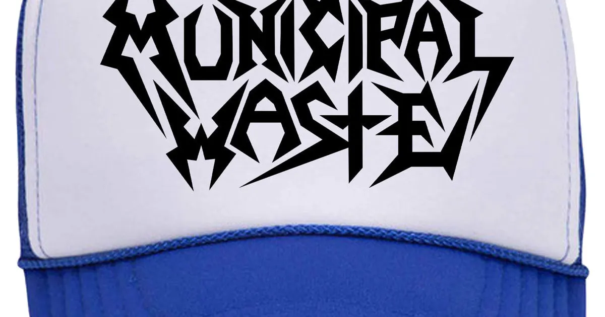 Municipal Waste Logo Wasted Trucker Hat - White/Blue