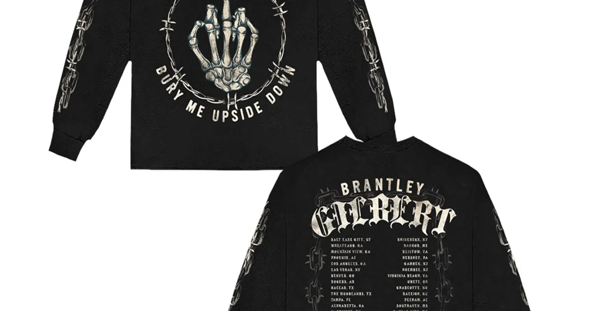 Brantley Gilbert Bury Me Upside Down Dated Tour Long Sleeve