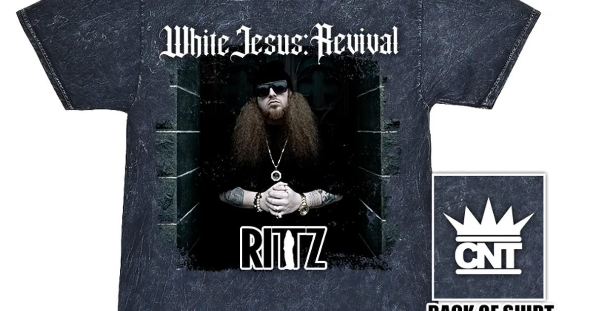 Rittz White Jesus Revival Cover Mineral Tie Dye Shirt