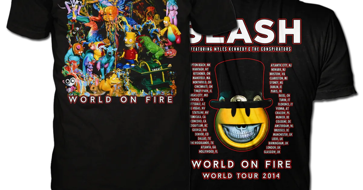 Slash ALBUM ART TOUR TEE WITH 2014 ITINERARY