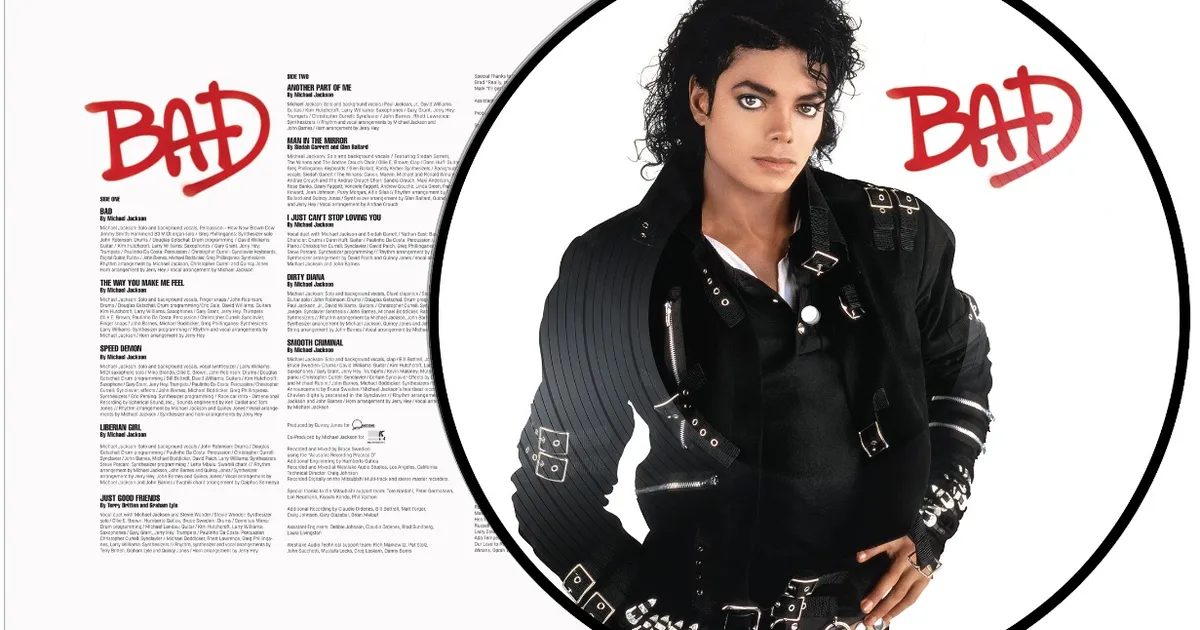 Michael Jackson Bad Vinyl Record
