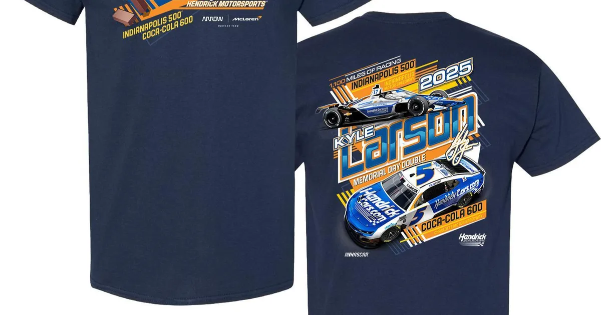 Hendrick Motorsports Kyle Larson 2025 H1100 Dual Car T-shirt