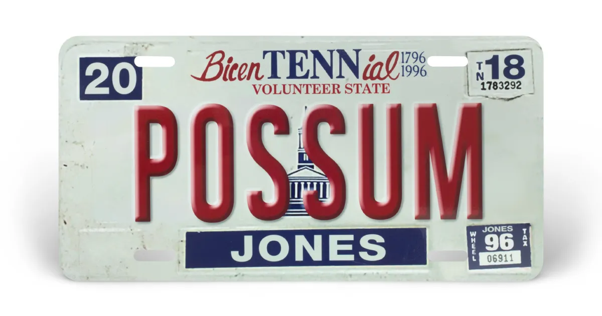 George Jones License Plate – Possum