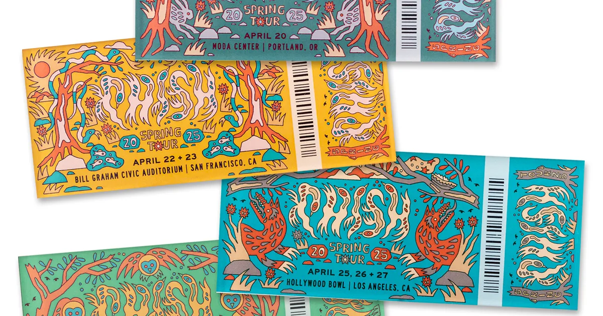 Phish Spring Tour 2025 Ticket Magnets