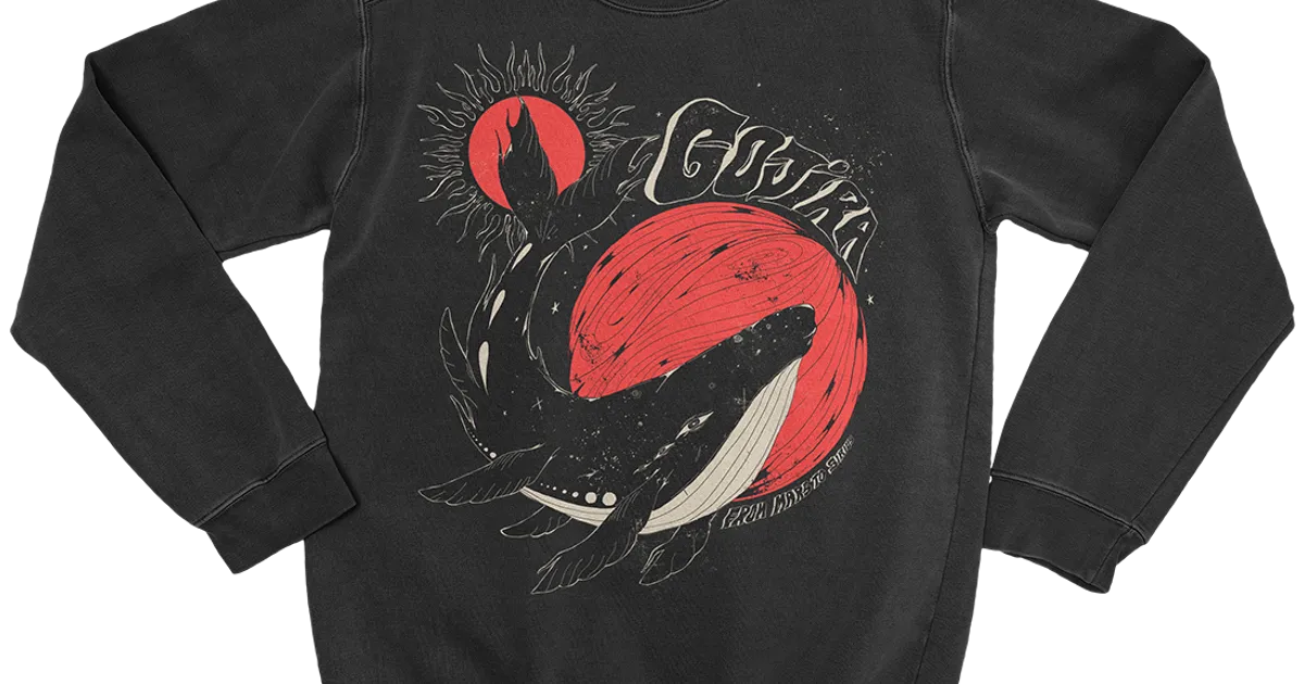 Gojira Whale Sun Moon Crewneck Sweatshirt