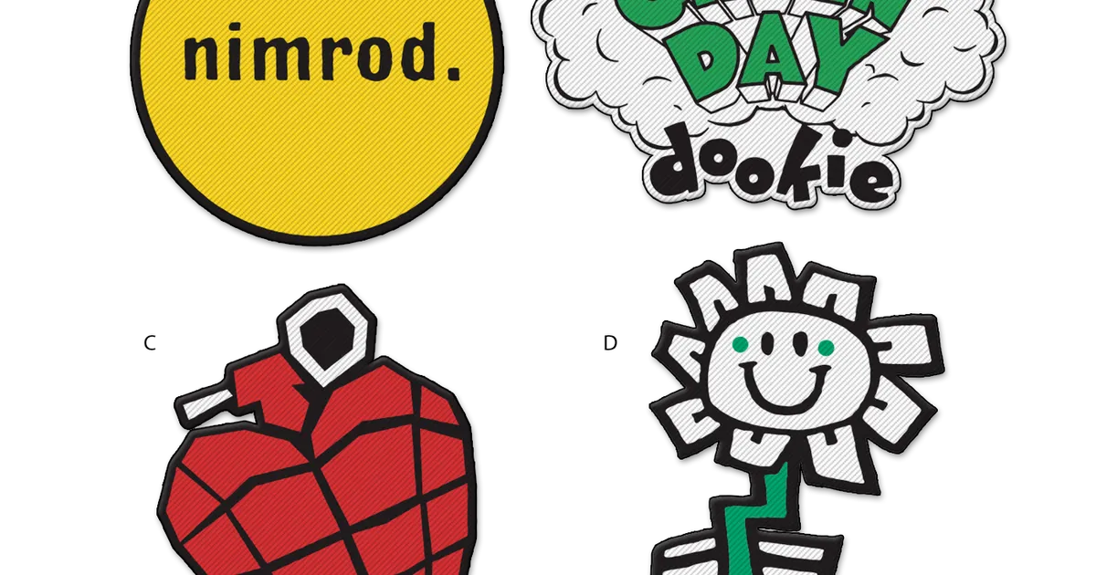 Green Day Icon Logos Pin Set