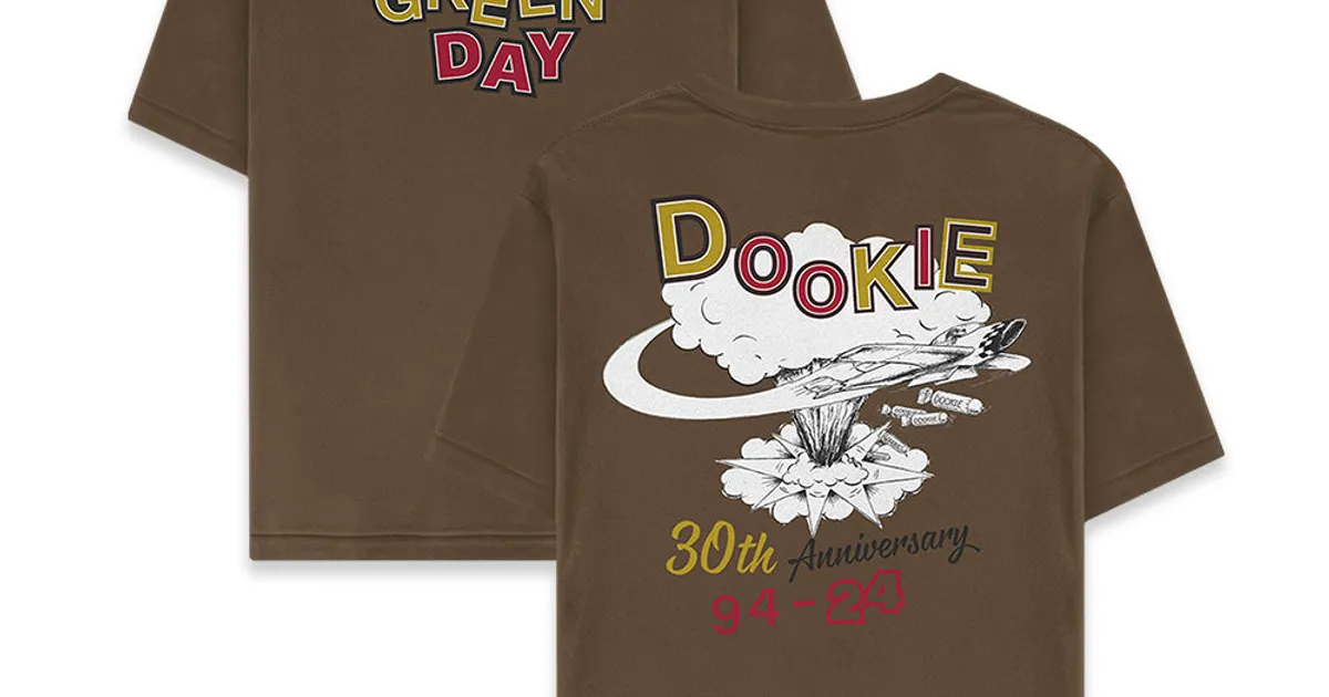 Green Day Dookie 30th Explosion Logo Brown T-Shirt