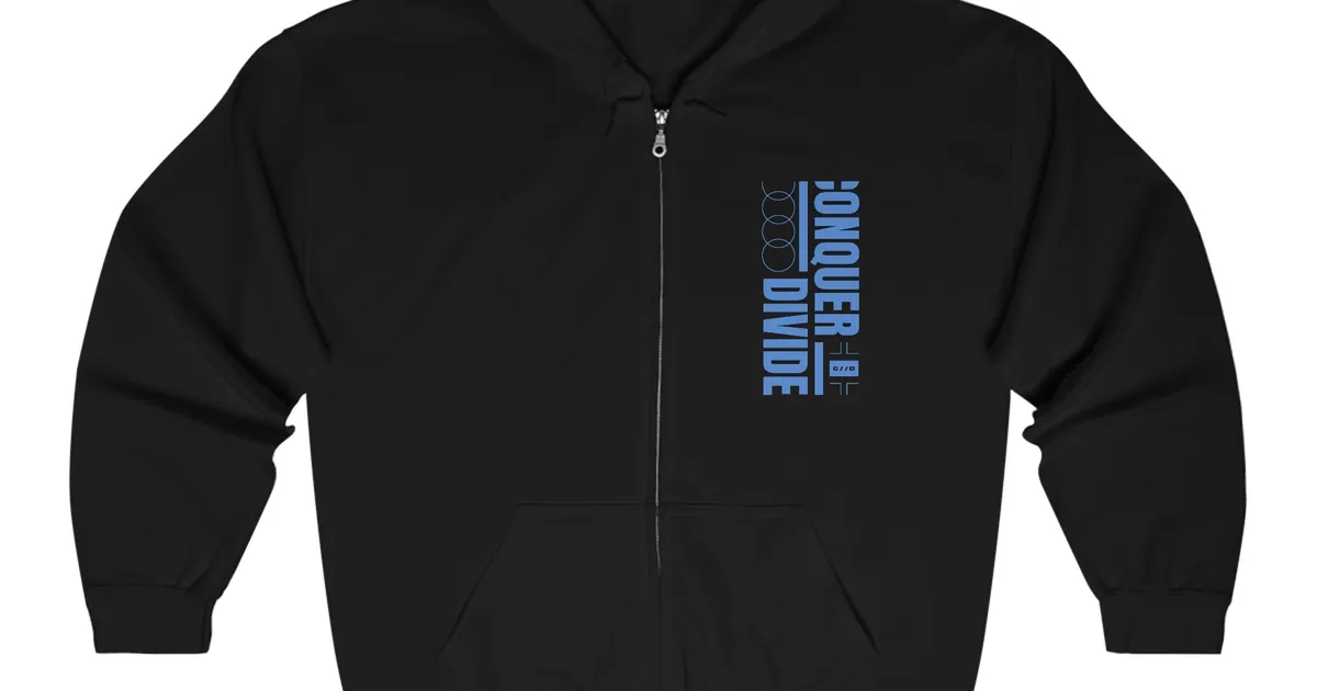 Conquer Divide Messy Zip Up Hoodie