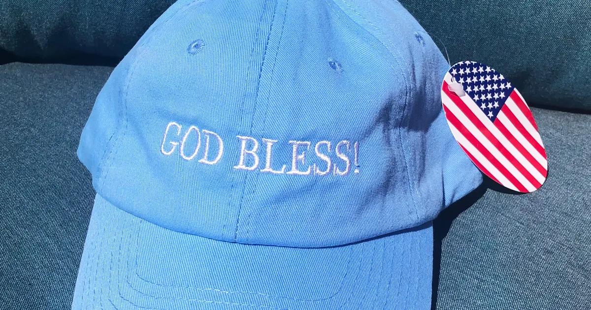 An0maly Baby Blue God Bless! Hat.